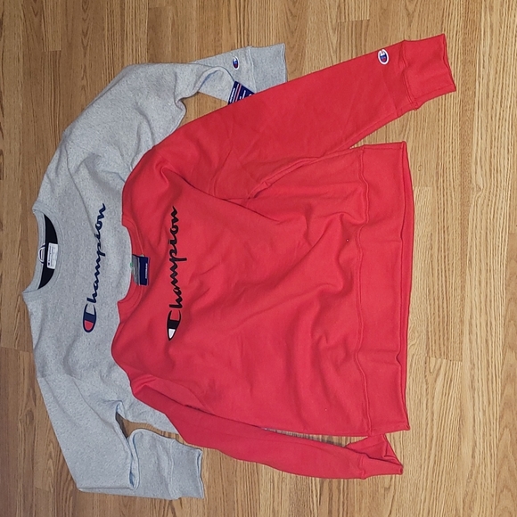 Champion | Shirts | New Champion Logo Heavy Duty Sweatshirt Set Gray ...